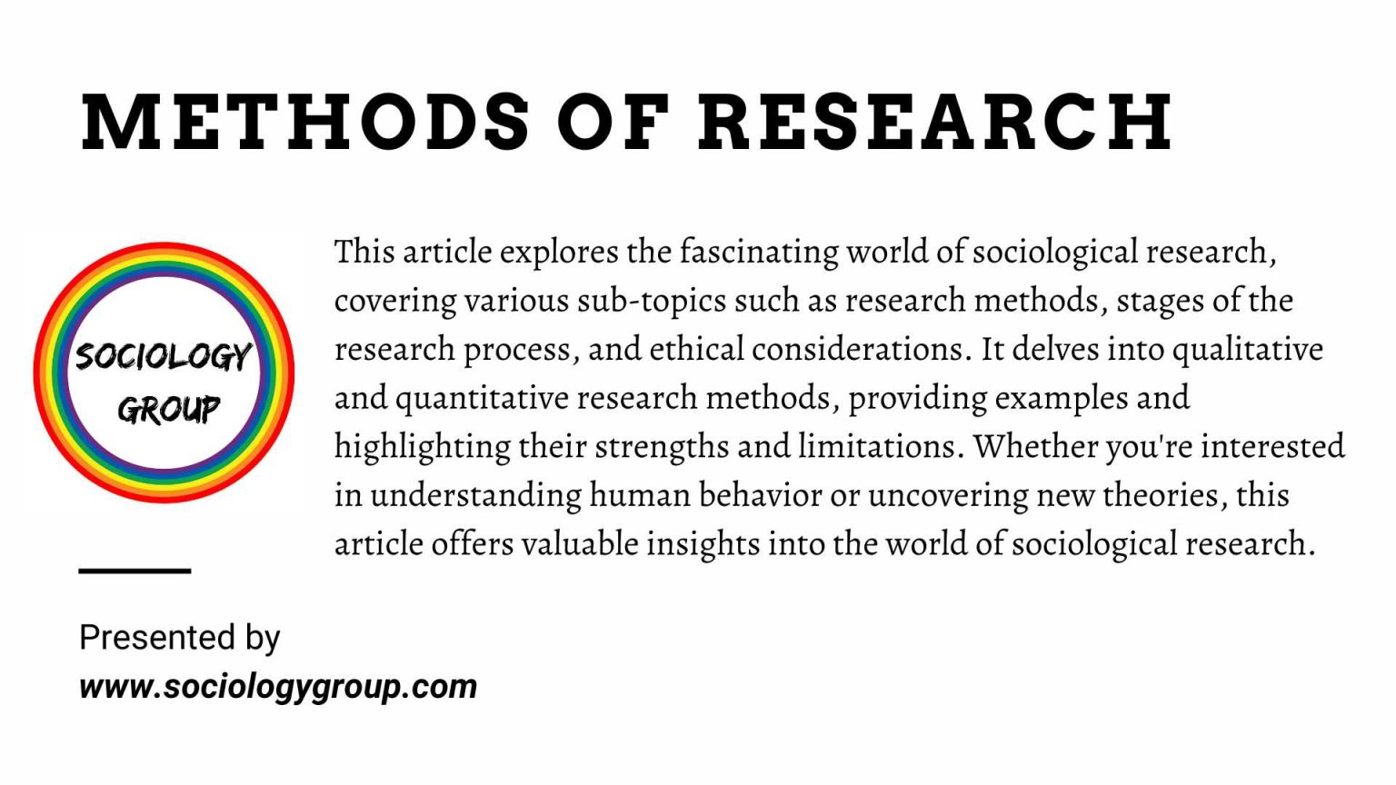 Methods of Research - AS and A Level Sociology Notes